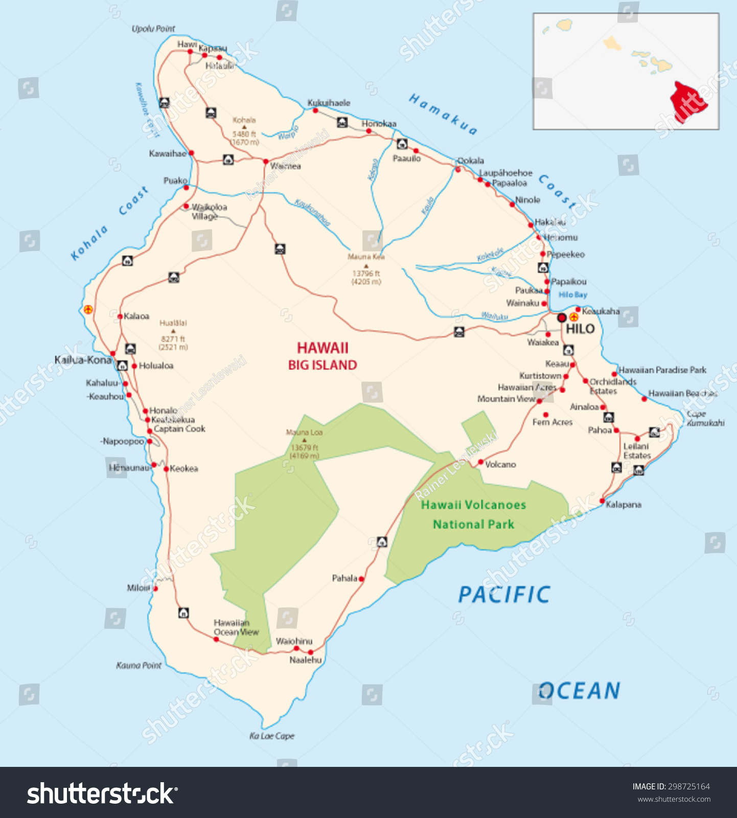 Big island map 1,801 รายการ ภาพ ภาพสต็อกและเวกเตอร์ | Shutterstock