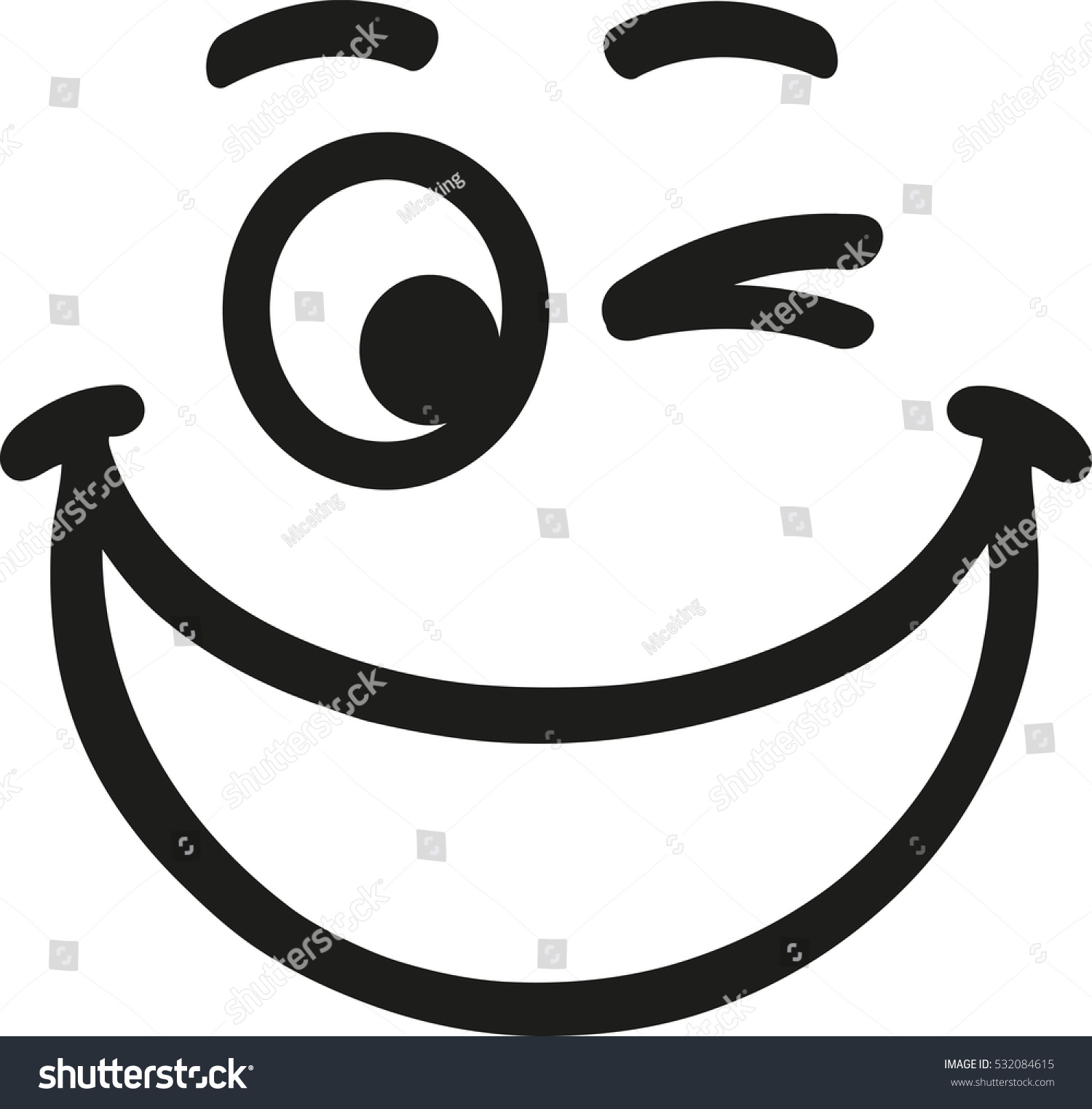 Big Laughing Smiley Eyebrows Stock Vector (Royalty Free) 532084615