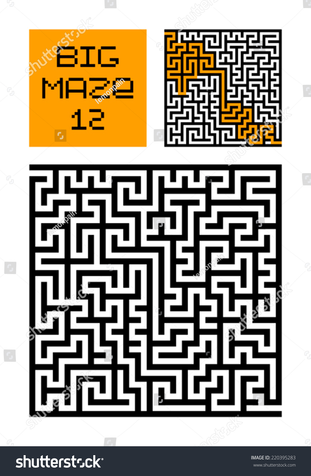 Big Maze Set 12: vector de stock (libre de regalías) 220395283 ...