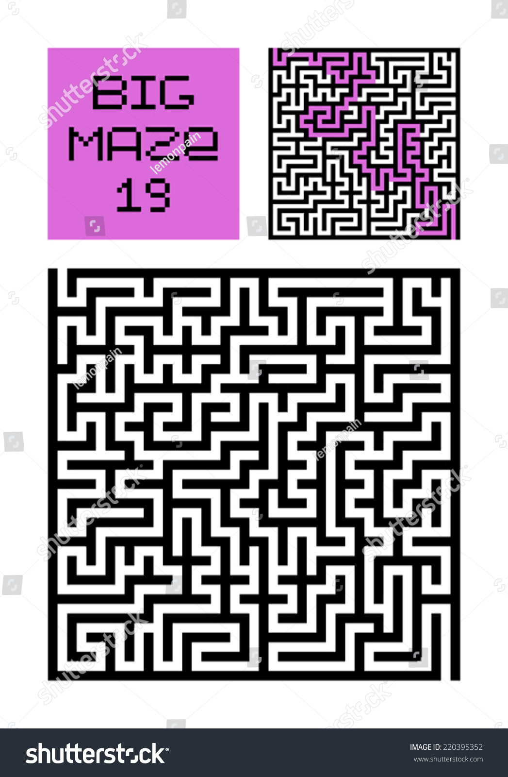 Big Maze Set 19 Stock Vector (Royalty Free) 220395352 | Shutterstock