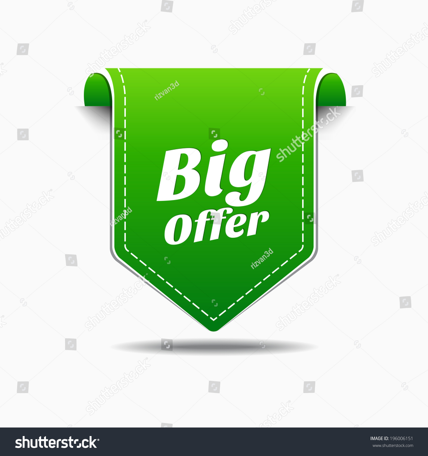 Big Offer Green Label Icon Vector Stock Vector (Royalty Free) 196006151 ...