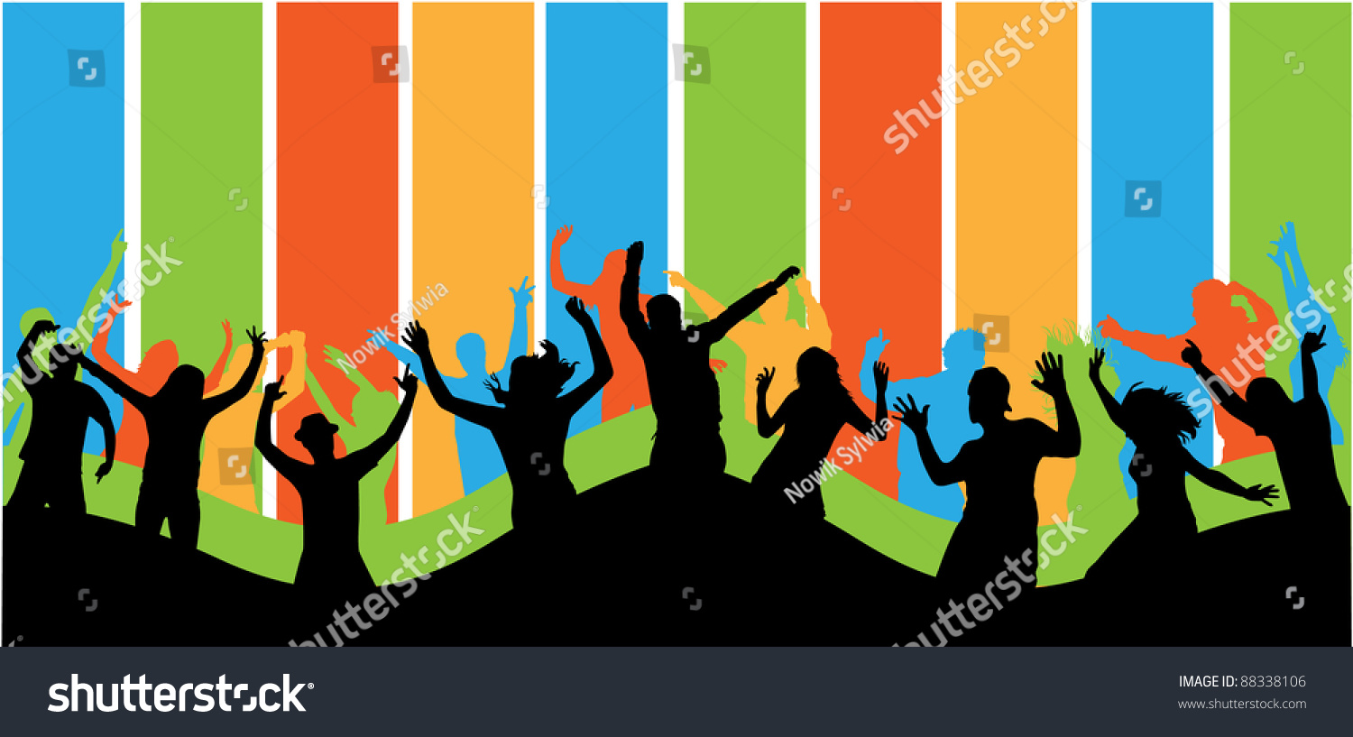 Big Party People Dancing Stock Vector (Royalty Free) 88338106