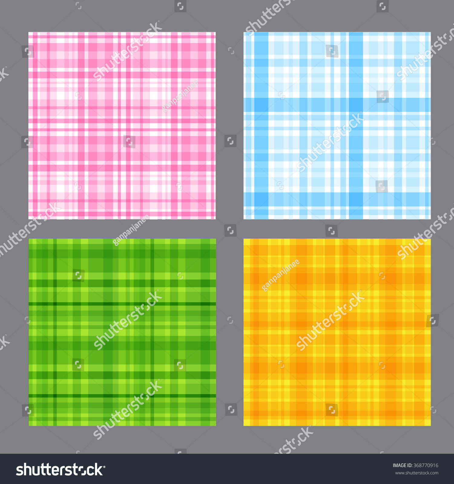 Big Plaid Pattern Set Plaid Fabric Stock Vector (Royalty Free) 368770916