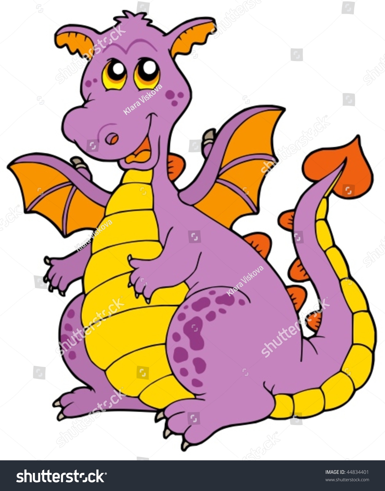 Gran dragón morado - ilustración vectorial.: vector de stock (libre de ...
