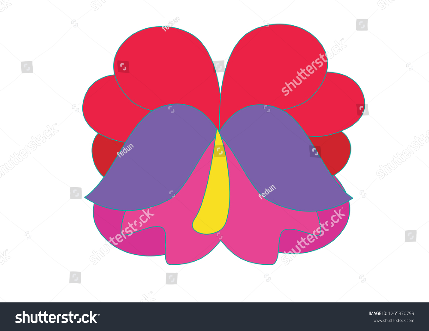 Big Red Flower Stock Vector (Royalty Free) 1265970799 | Shutterstock