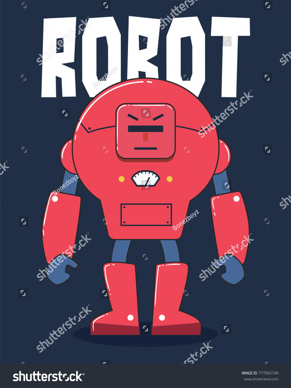 Big Red Robot Illustration: เวกเตอร์สต็อก (ปลอดค่าลิขสิทธิ์) 777092749 ...