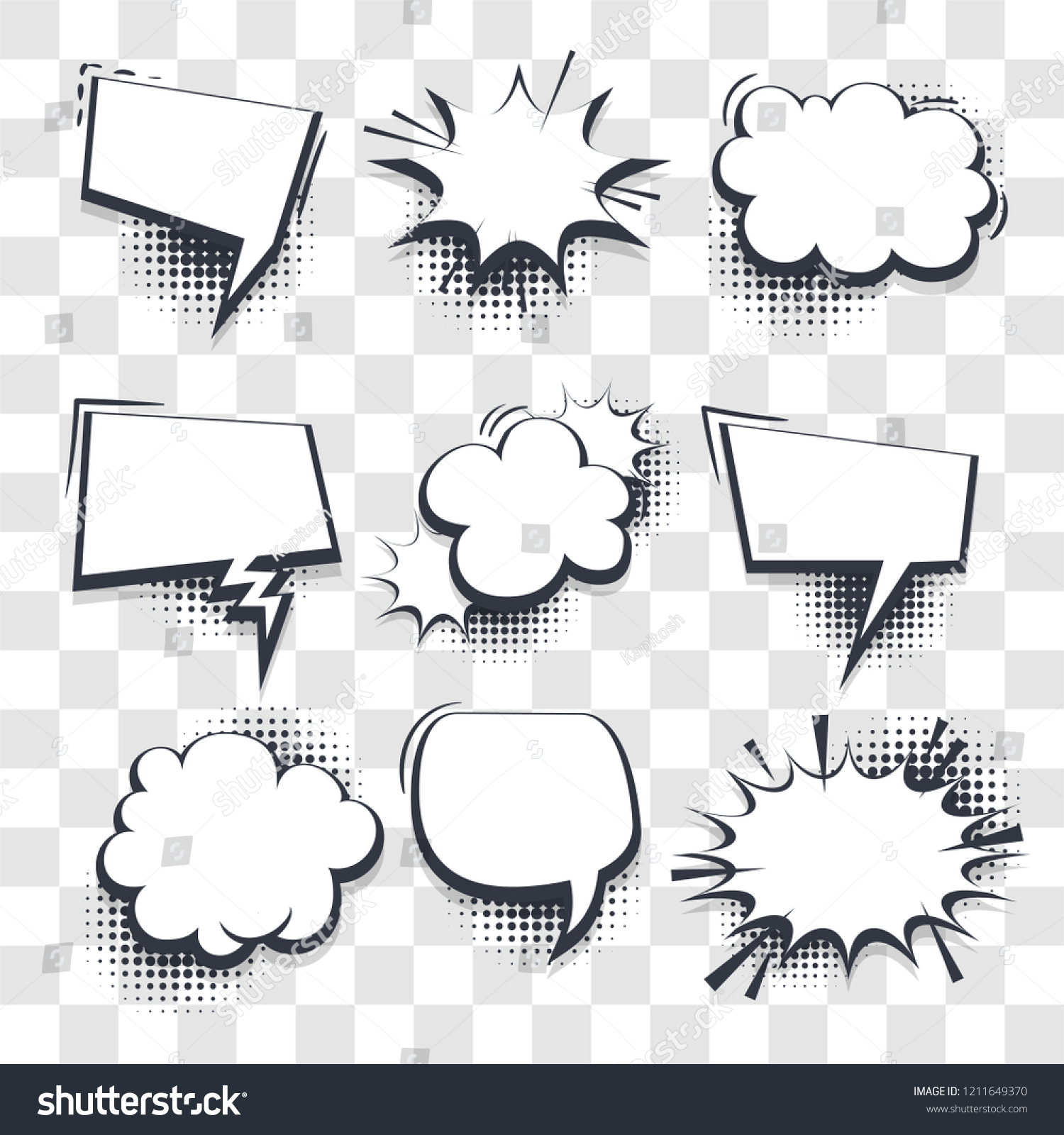 Big Set Hand Drawn Blank Effects Stock Vector (Royalty Free) 1211649370 ...