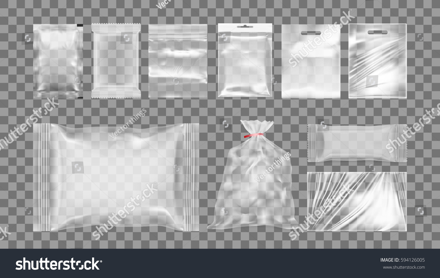Big Set Transparent Empty Plastic Packaging Stock Vector (Royalty Free ...