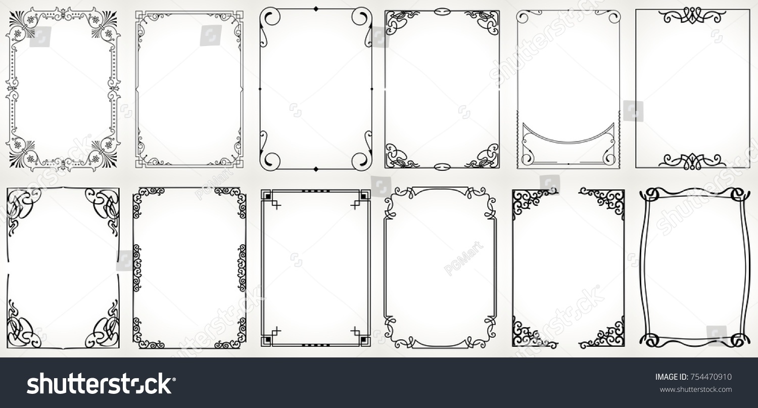 Big Set Template Decorative Vintage Framesborders Stock Vector (Royalty ...