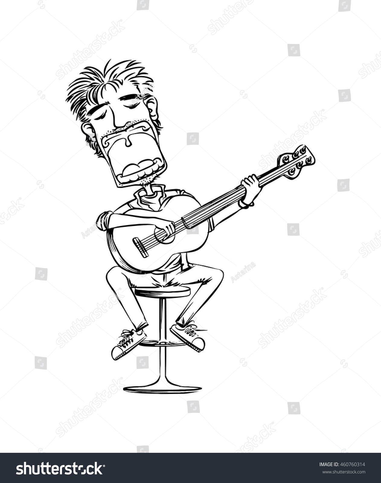 Big Singer Doodle Style Stock Vector (Royalty Free) 460760314