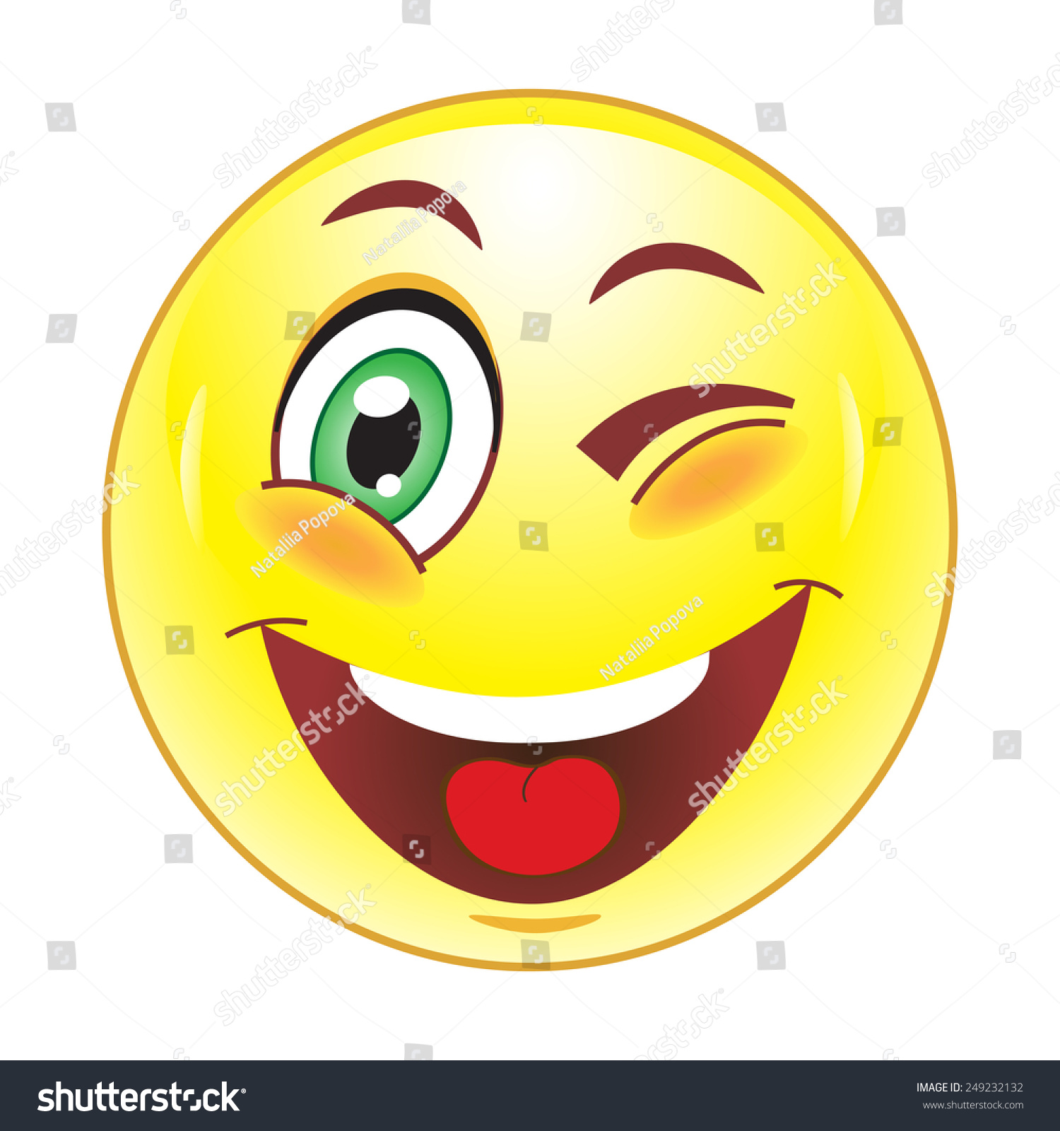 Big Smile Emoticon: เวกเตอร์สต็อก (ปลอดค่าลิขสิทธิ์) 249232132