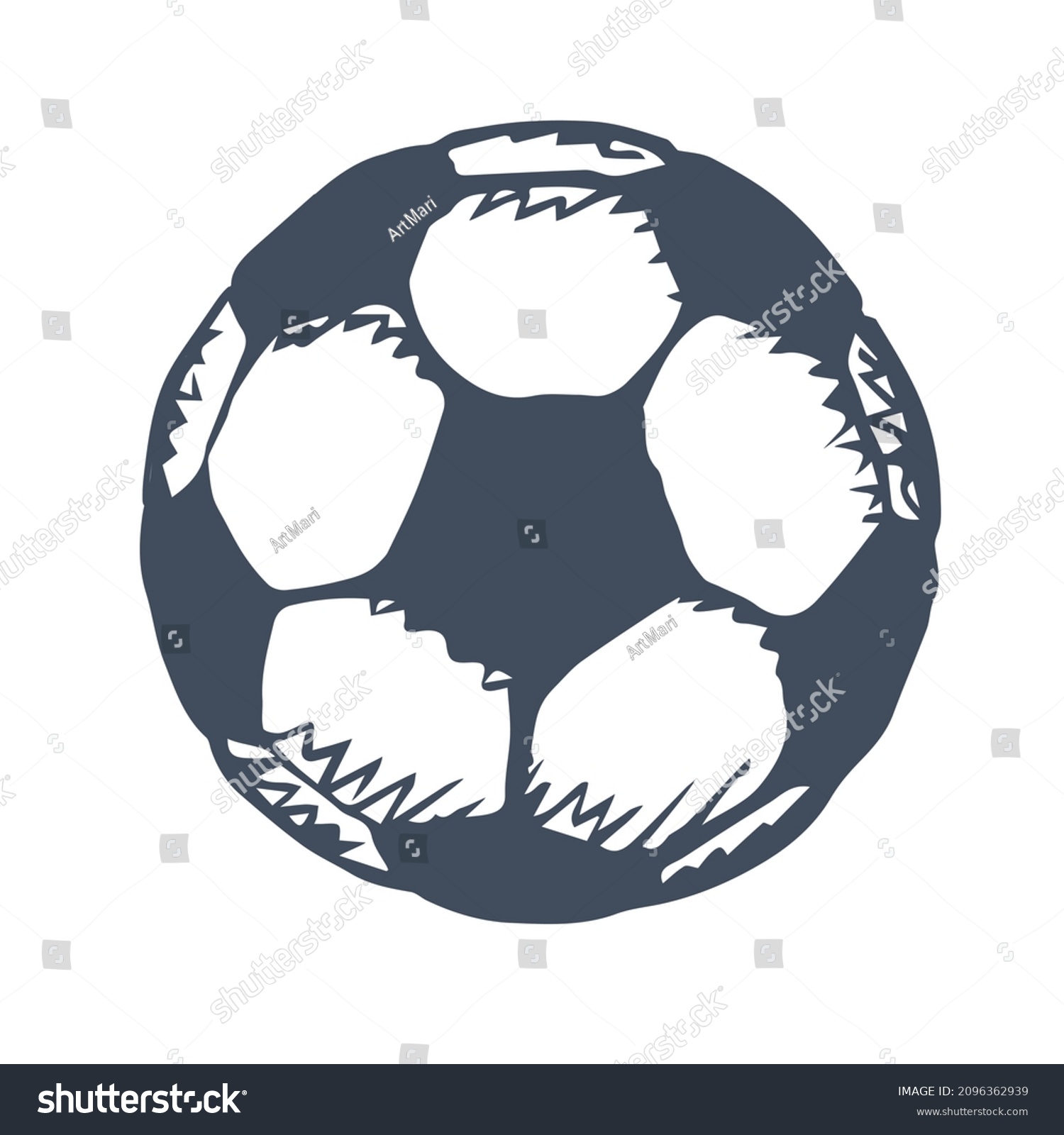 Big Soccer Ball Vector Drawing Stock Vector (Royalty Free) 2096362939