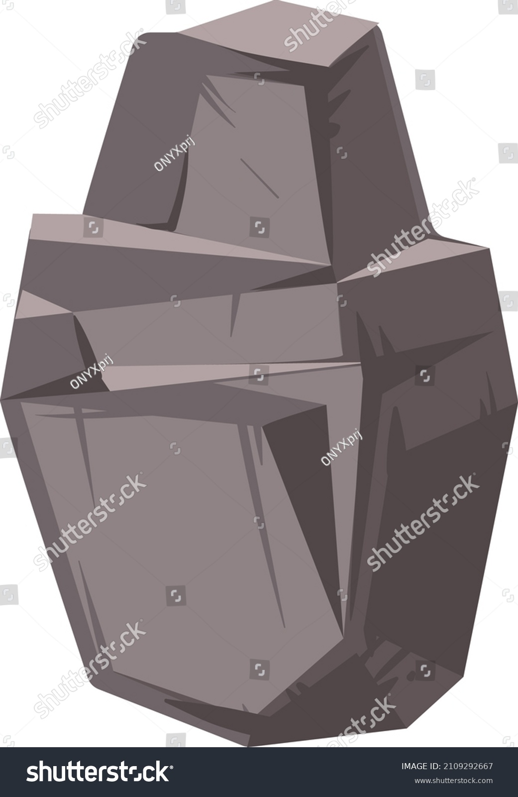 Big Stone Rough Surface Cartoon Rock Stock Vector (Royalty Free ...