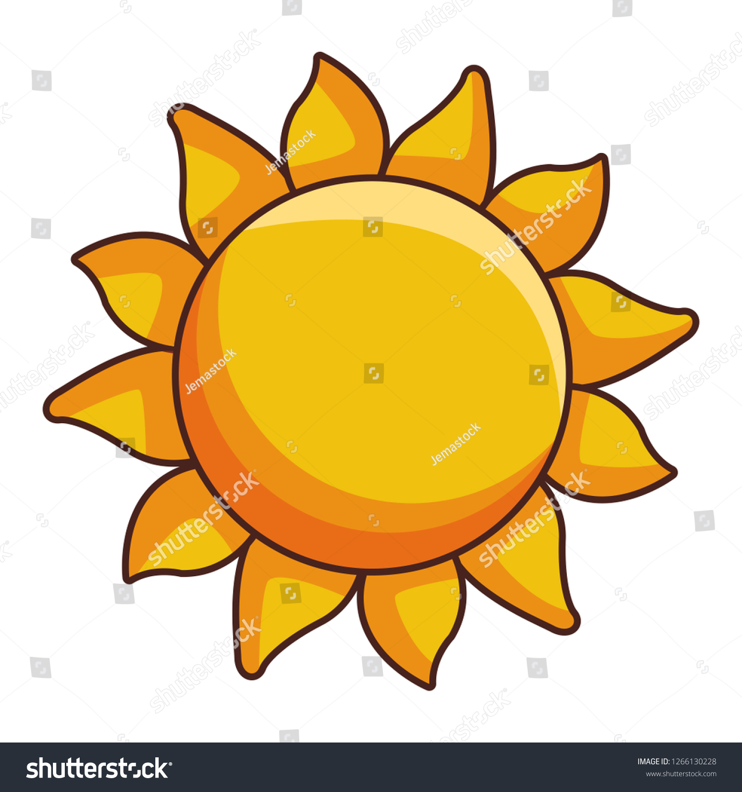 Big Sun Cartoon Stock Vector (Royalty Free) 1266130228 | Shutterstock
