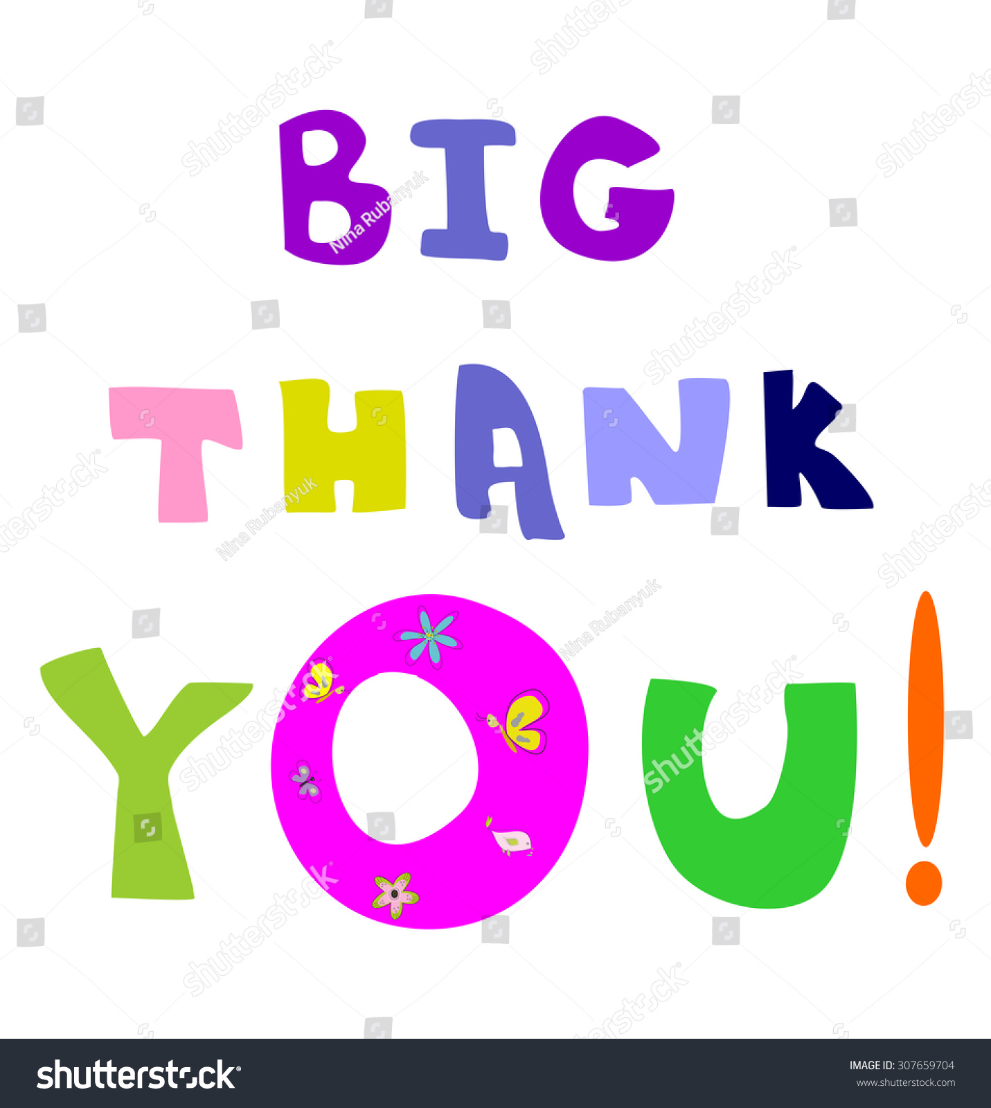 Big Thank You Text: vector de stock (libre de regalías) 307659704 ...