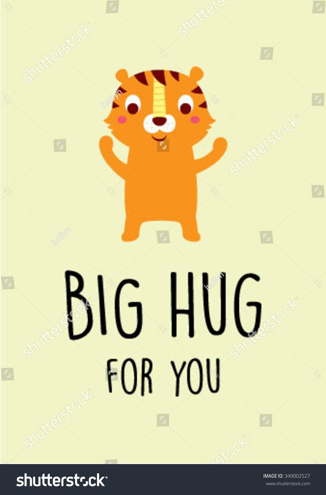 Big Tiger Hug Vector Stock Vector (Royalty Free) 349002527