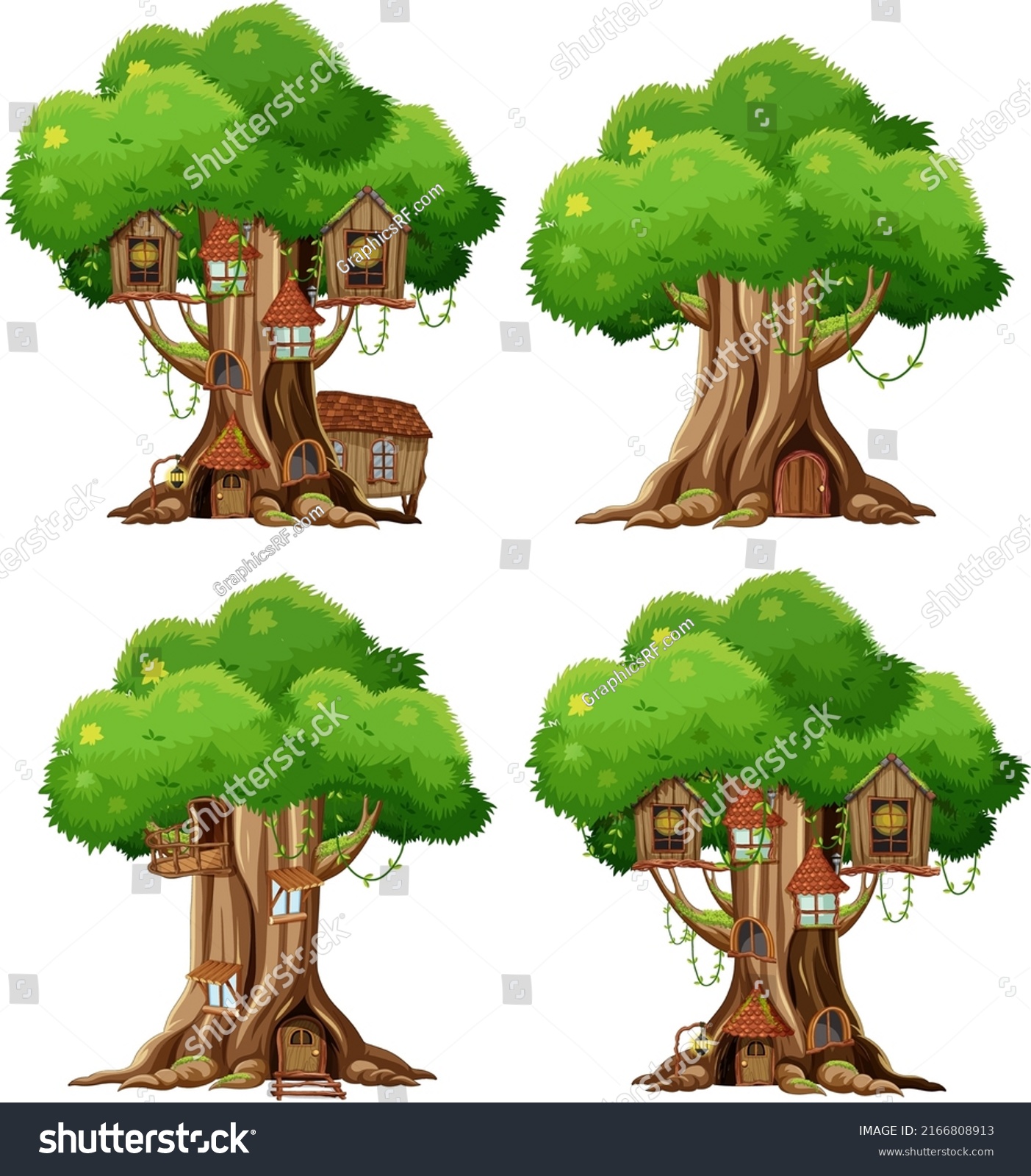Big Tree Isolated Cartoon Illustration Stock Vector (Royalty Free ...