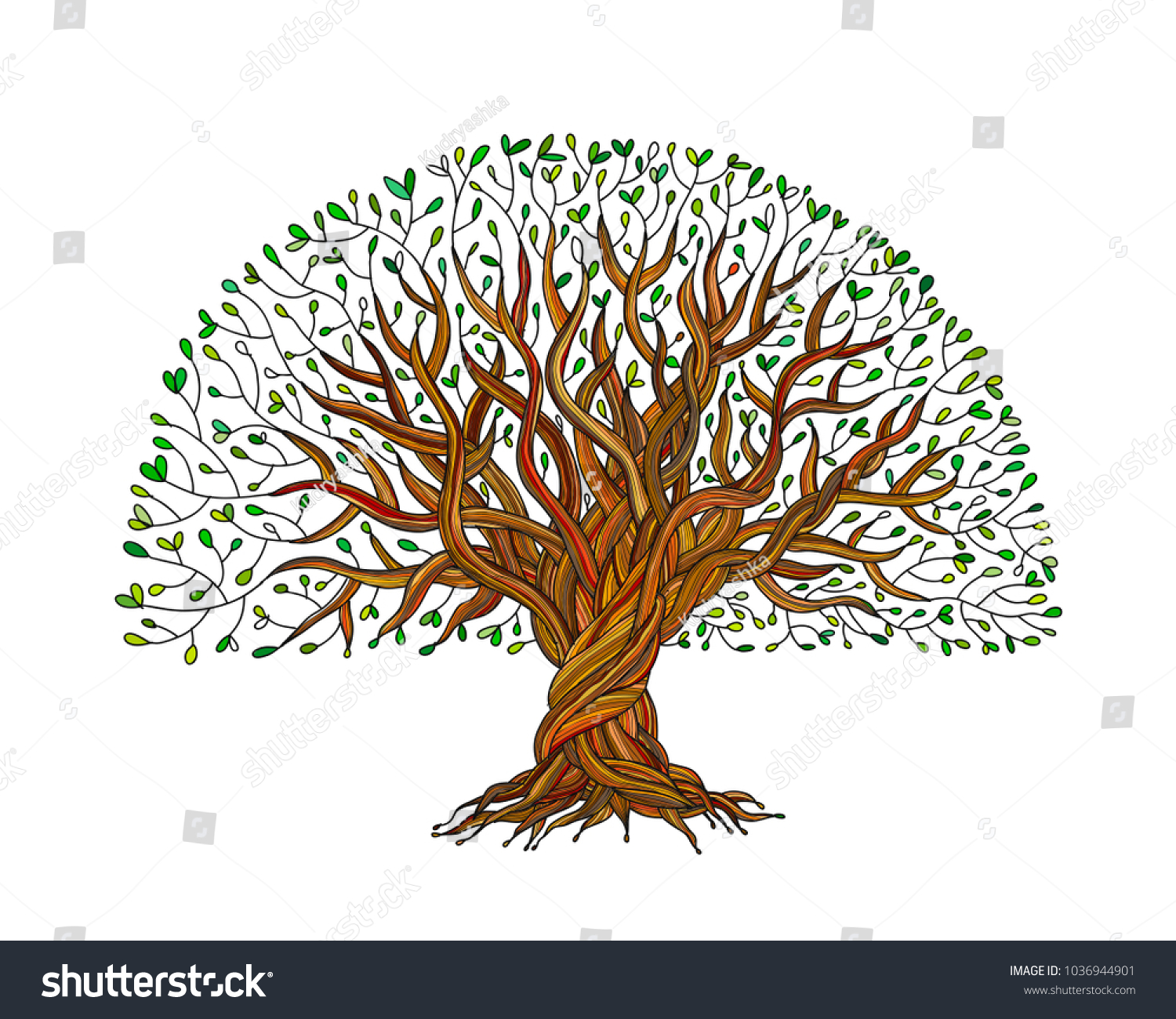 Big Tree Roots Your Design Stock Vector (Royalty Free) 1036944901