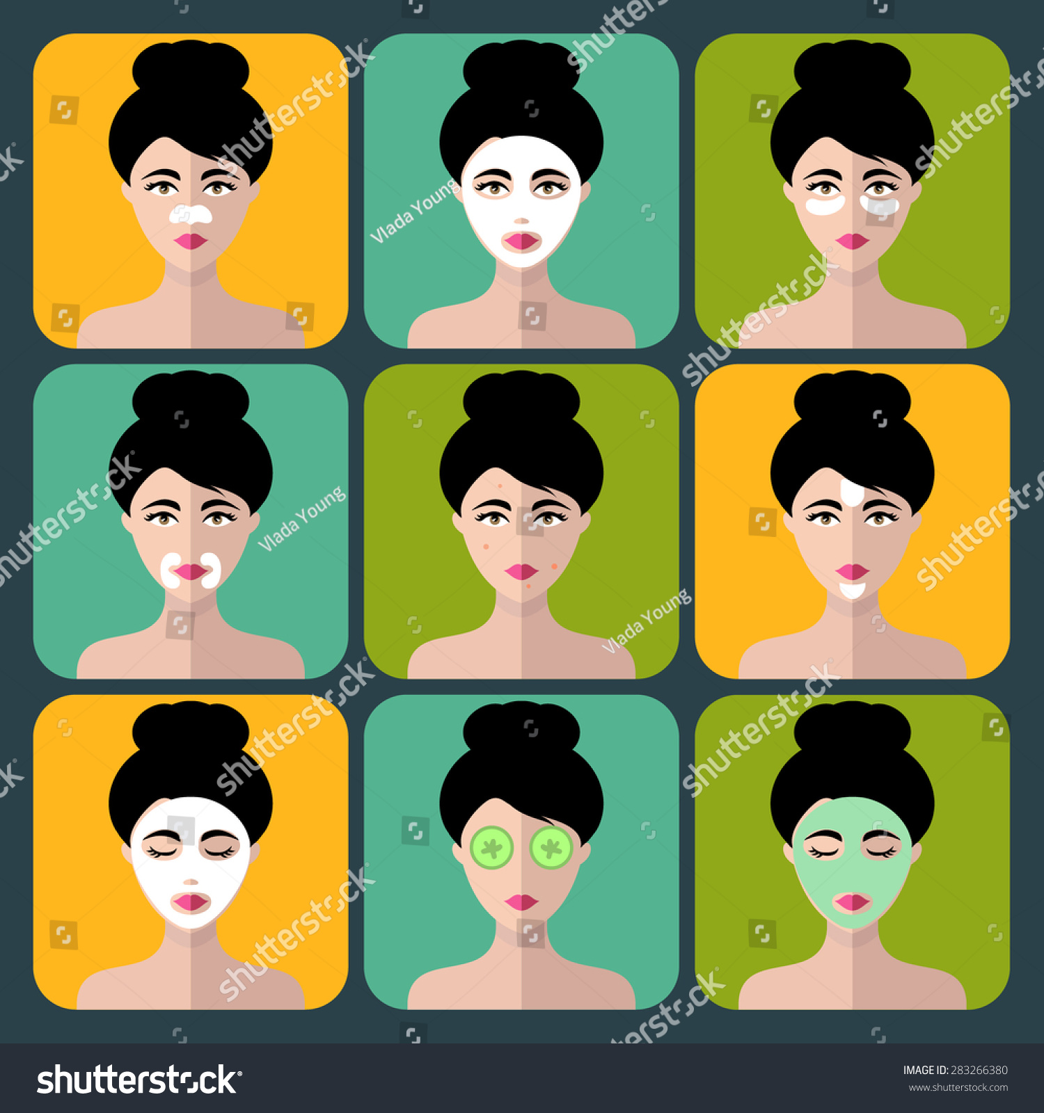 Big Vector Set Women Icons Different Stock Vector Royalty Free 283266380 Shutterstock