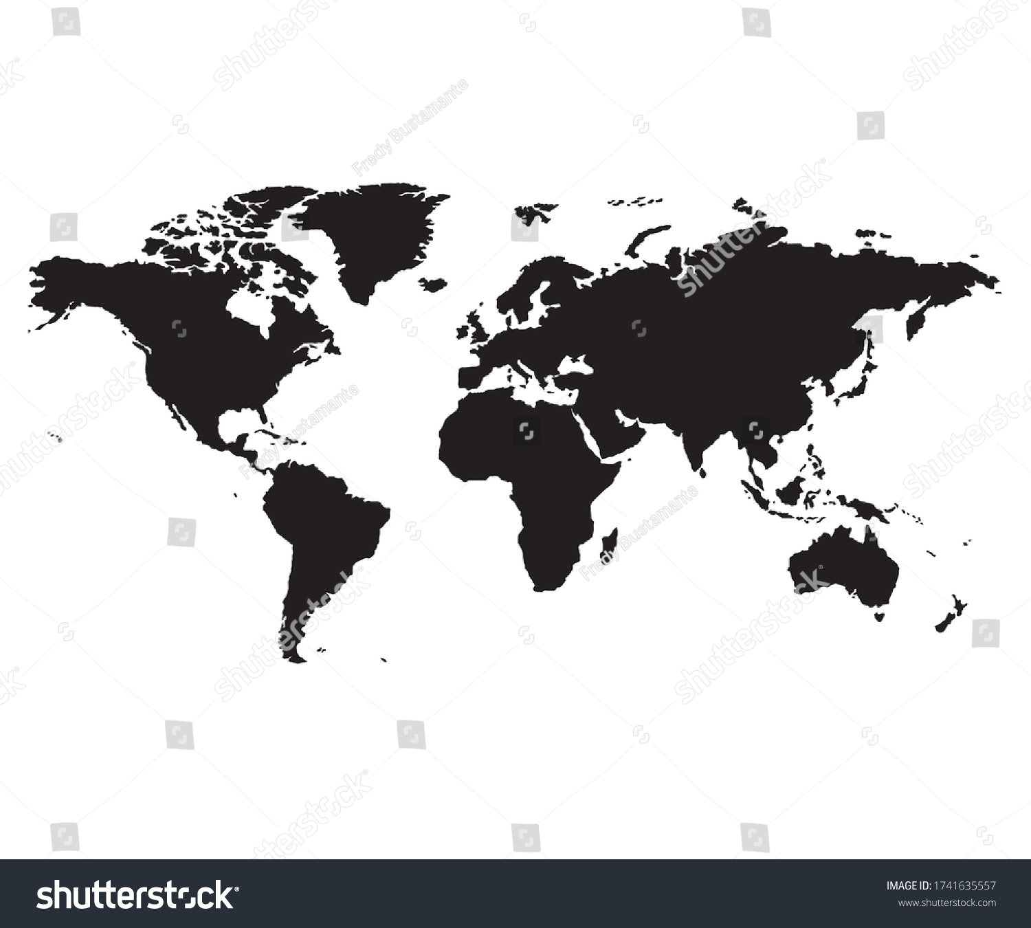 Big World Map World Map Vector Stock Vector (Royalty Free) 1741635557 ...