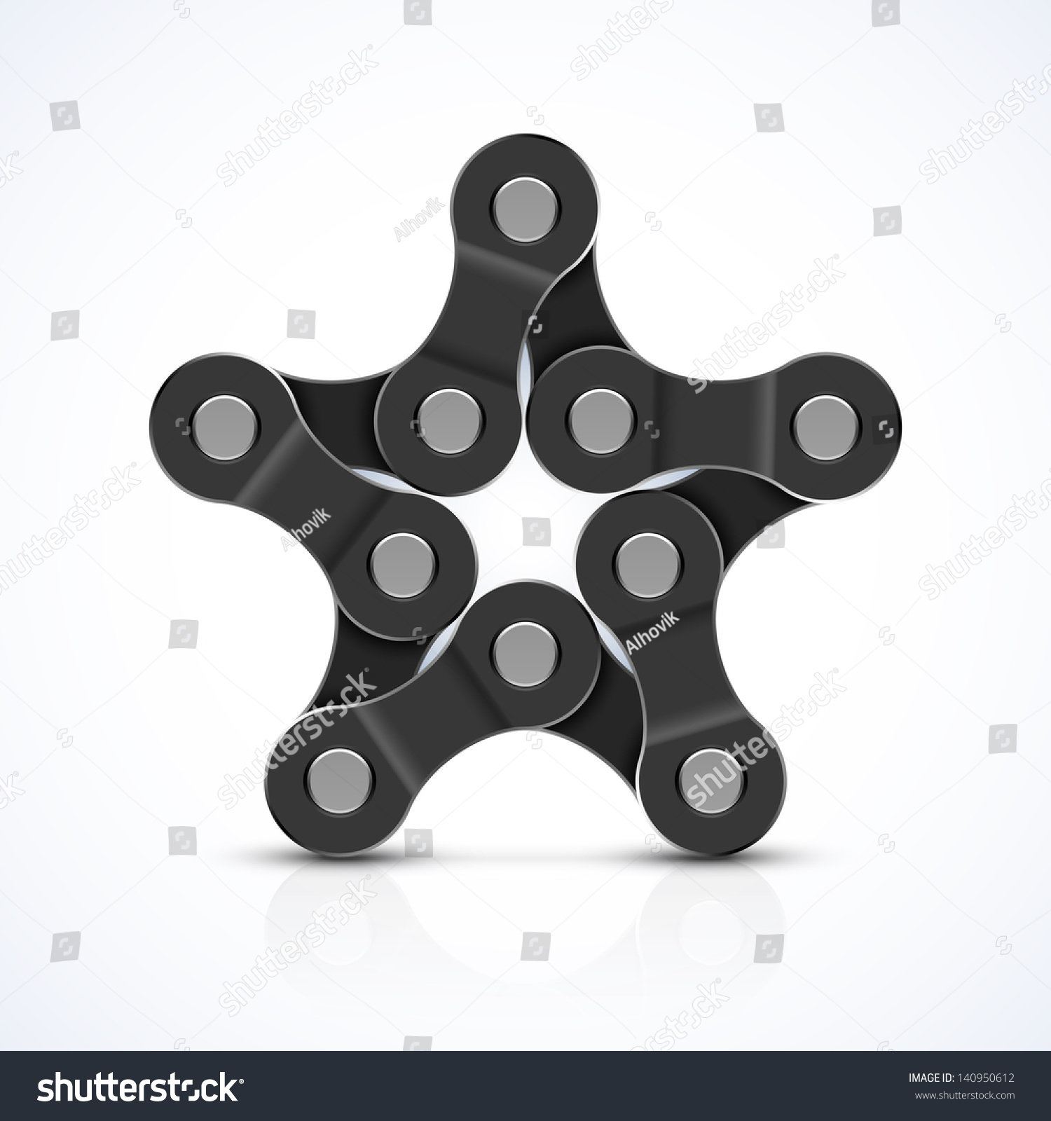 Bike Chain Star Vector Stock Vector (Royalty Free) 140950612