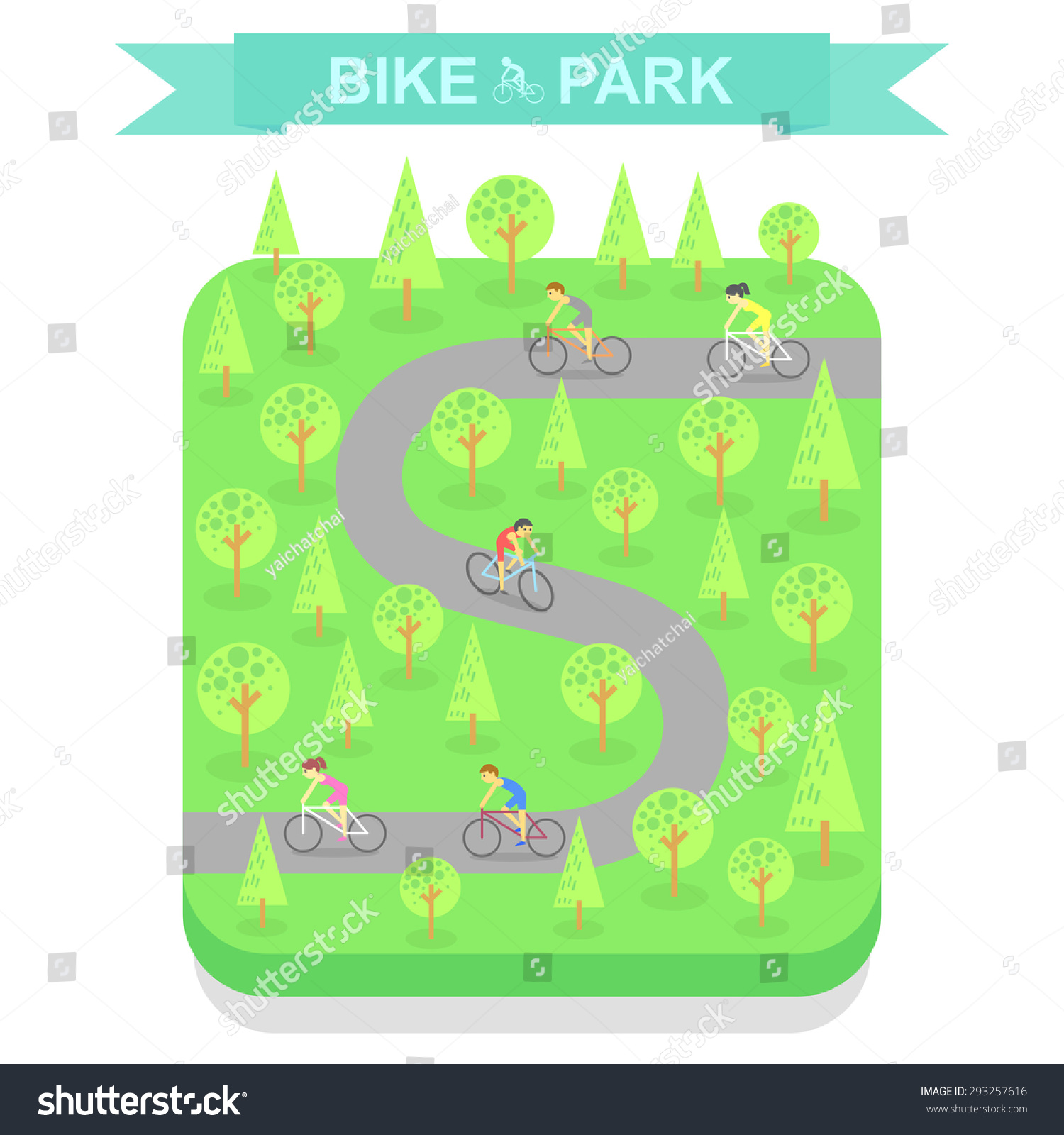 Bike Park Top View Vector Stock Vector (Royalty Free) 293257616 ...