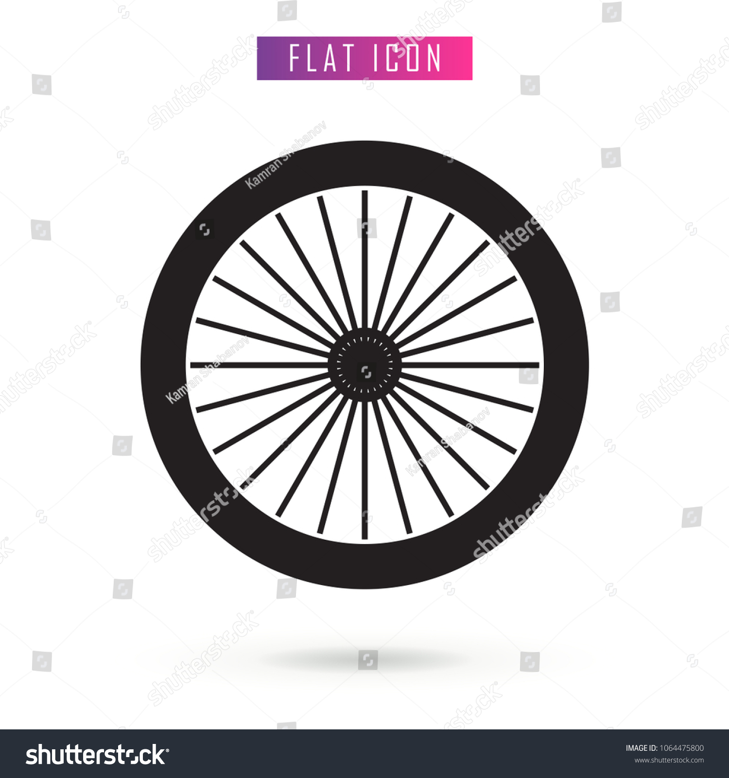 Bike Wheel Vector Flat Icon Stock Vector (Royalty Free) 1064475800 ...