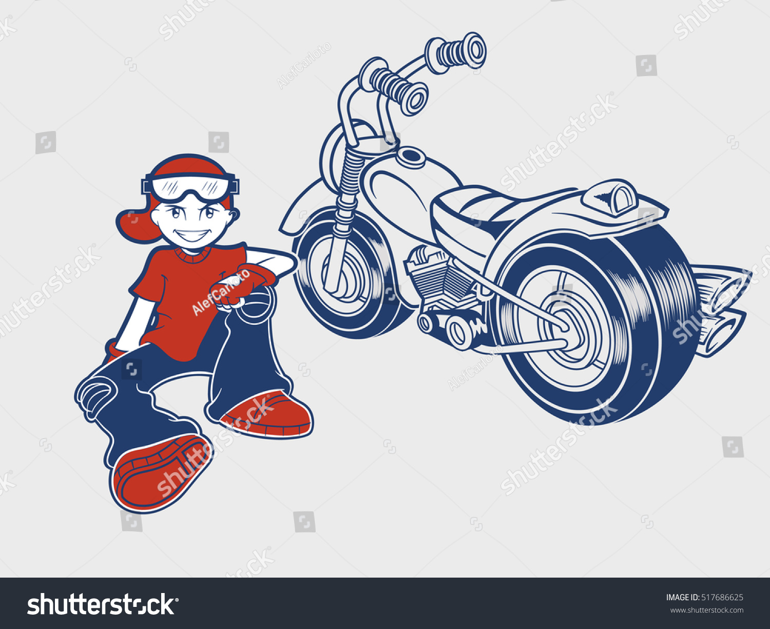Biker Boy Stock Vector (Royalty Free) 517686625 | Shutterstock