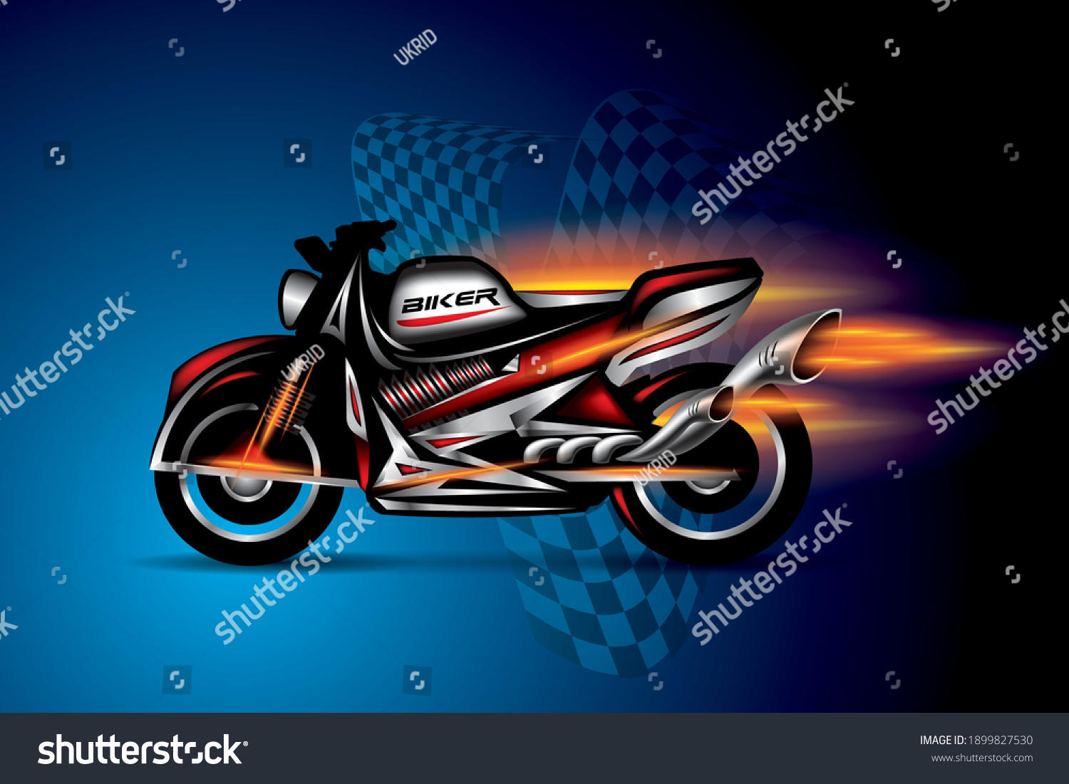 Biker Motorcycle Emblem Logo Design Vector Stock Vector (Royalty Free ...