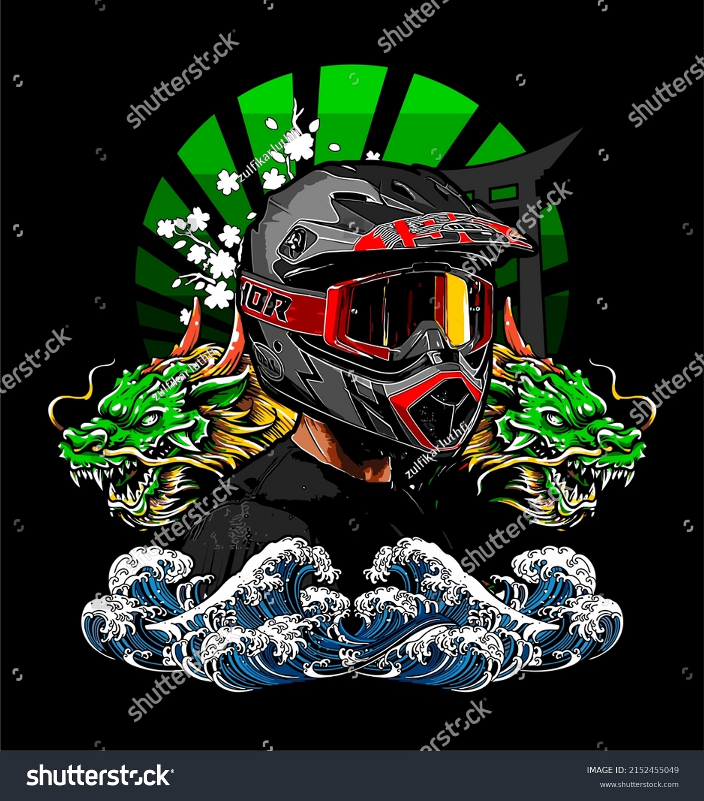 Biker Helmet Full Face Vector Template Stock Vector (Royalty Free ...