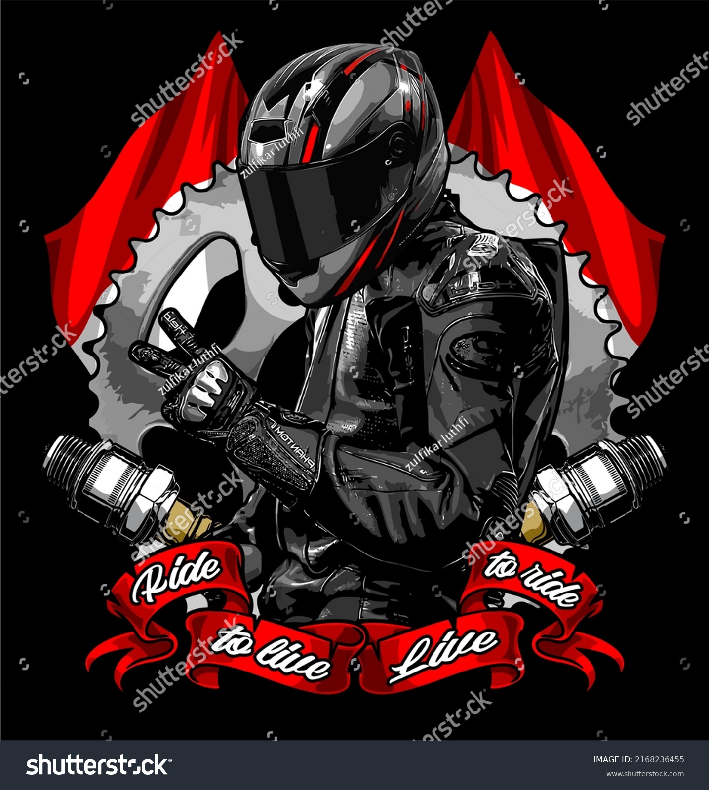 Biker Sprocket Flag 7 Stock Vector (Royalty Free) 2168236455 | Shutterstock