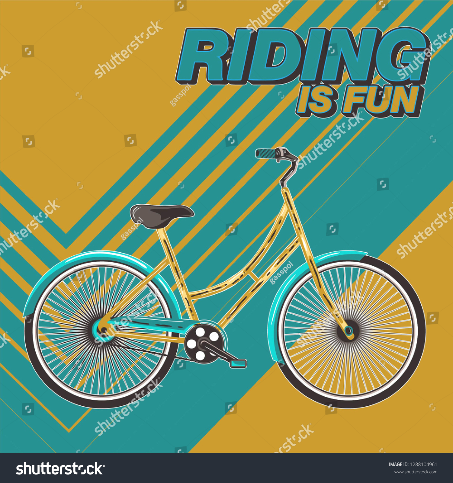 Biking Illustration Cyclist Vector Poster Layered Stock Vector (Royalty ...