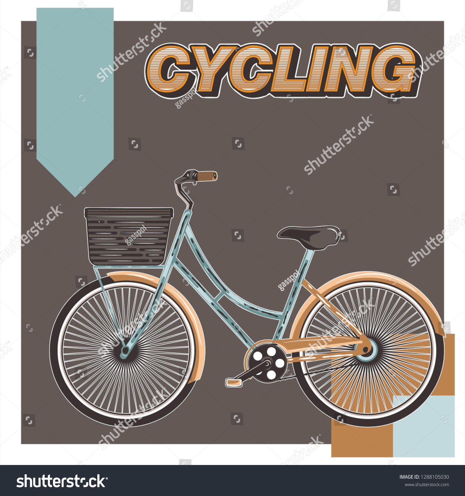 Biking Illustration Cyclist Vector Poster Layered Stock Vector (Royalty ...