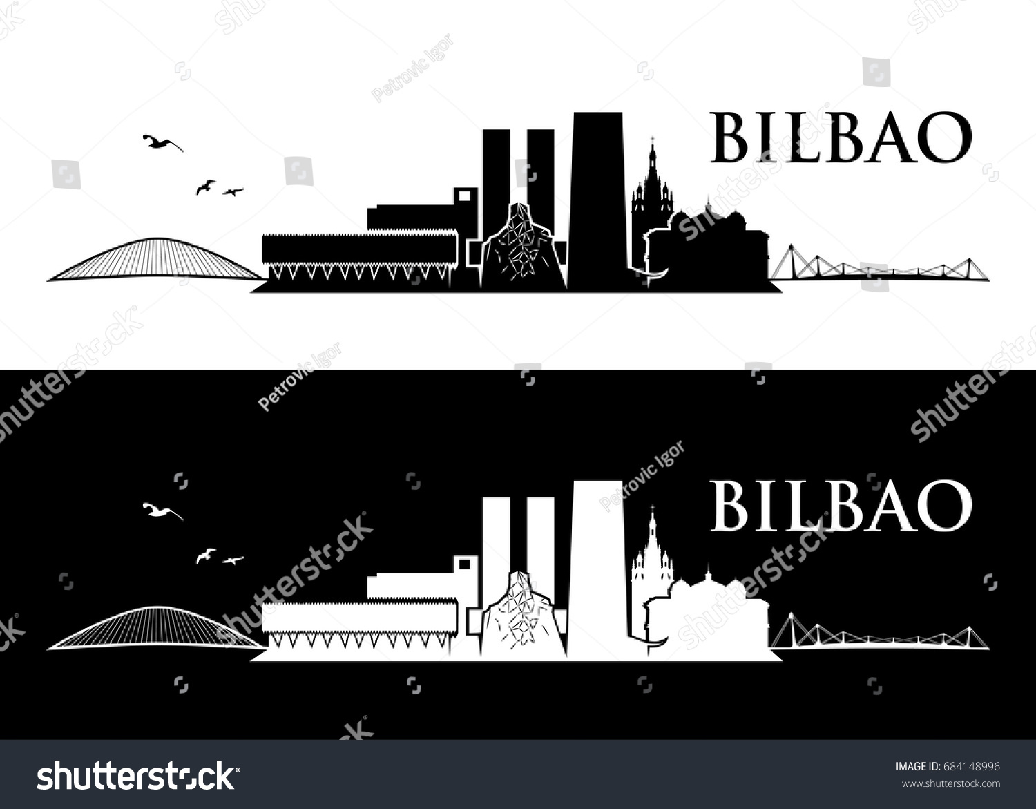 Bilbao Skyline Spain Vector Illustration Stock Vector (Royalty Free ...