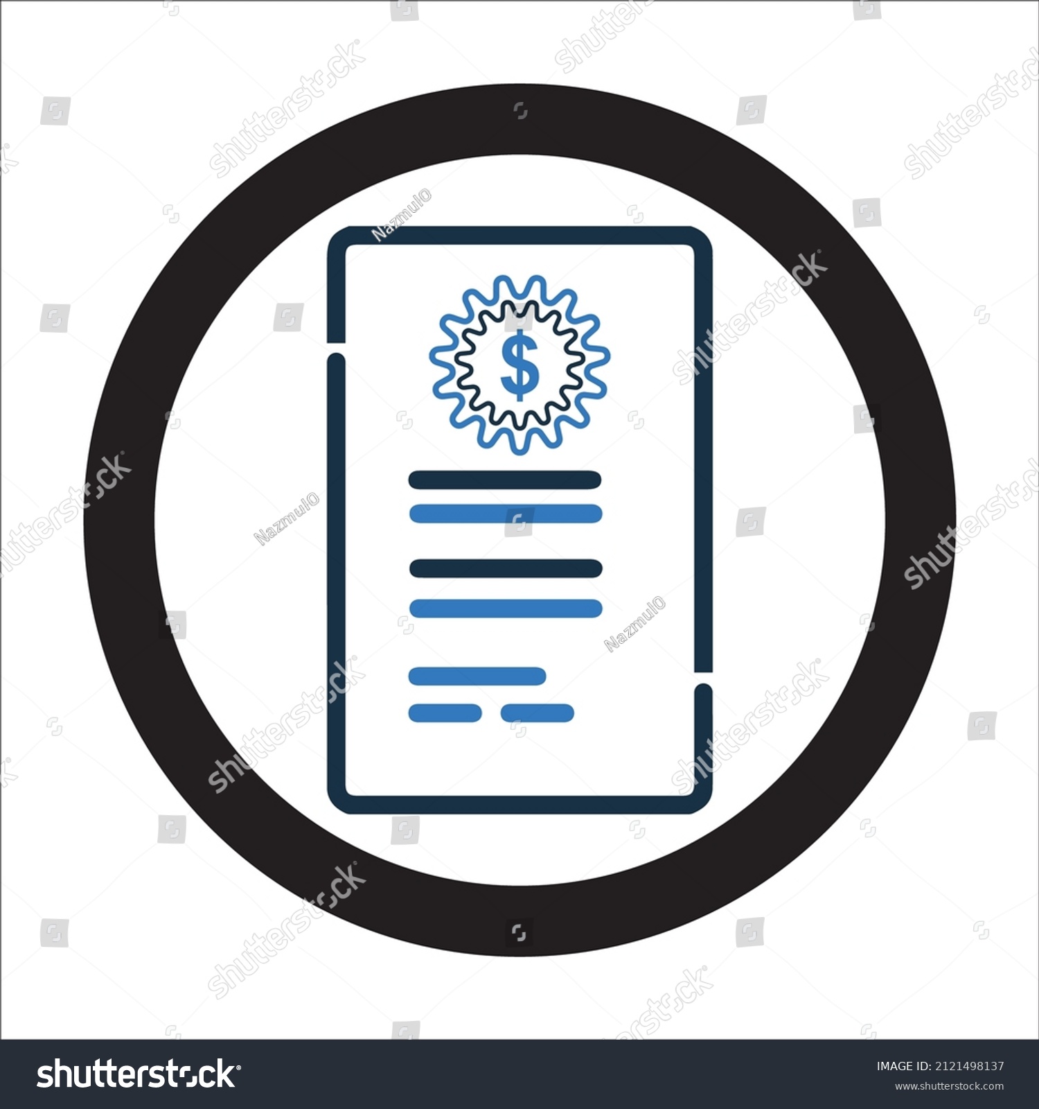 Bill Billing Invoice Icon Stock Vector (Royalty Free) 2121498137