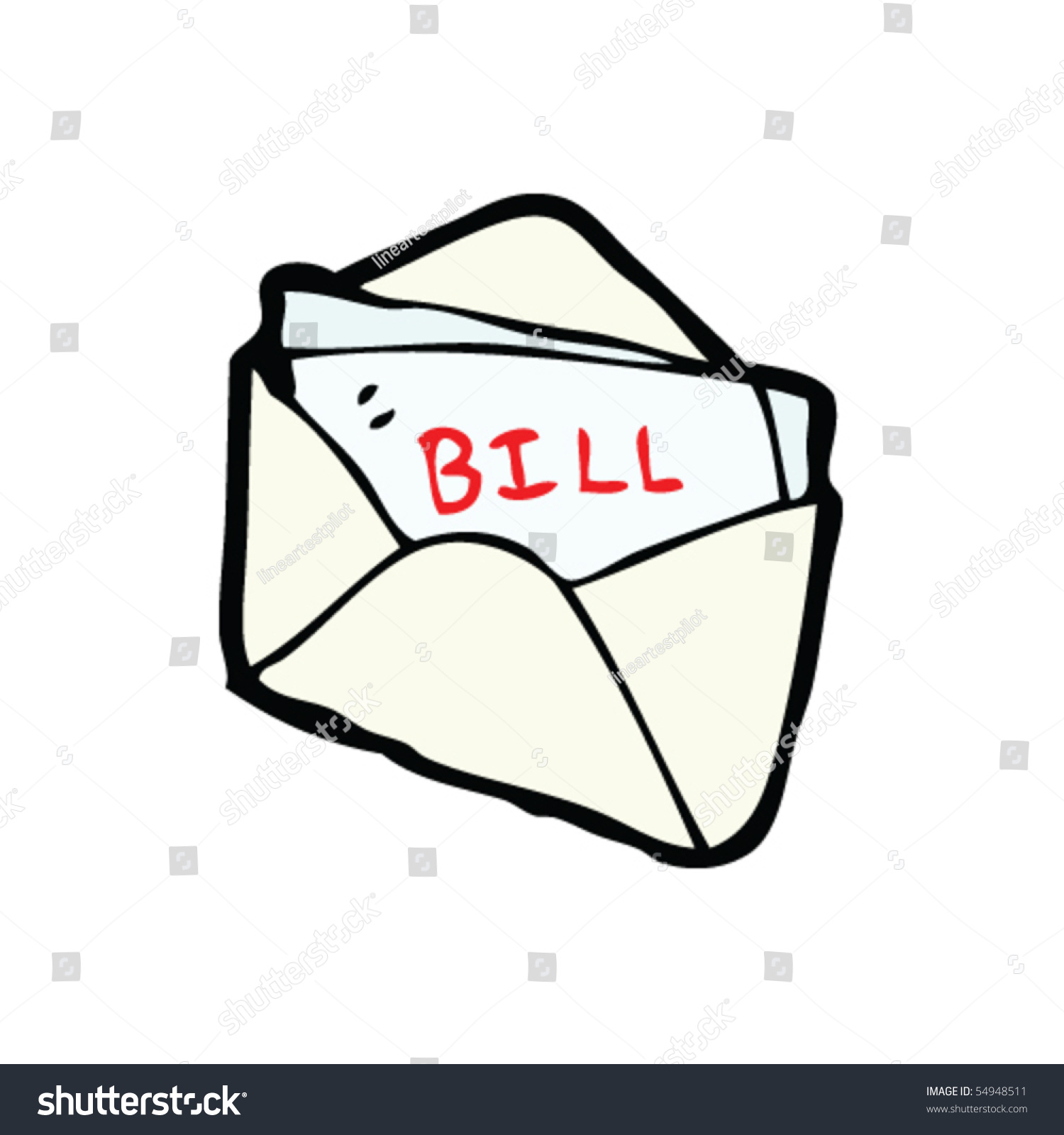 Bill Cartoon Stock Vector Illustration 54948511 : Shutterstock