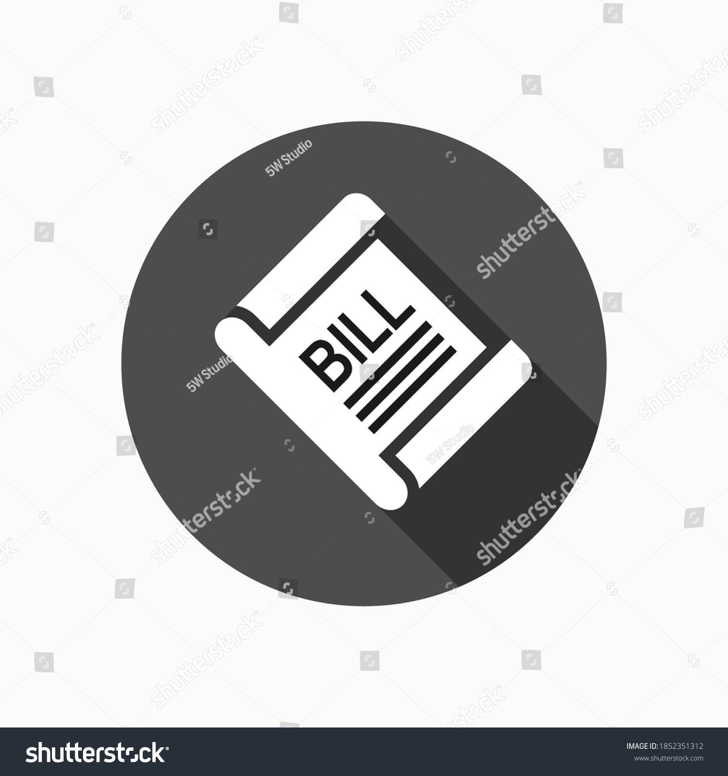 Bill Icon Invoice Symbol Vector Stock Vector (Royalty Free) 1852351312 ...