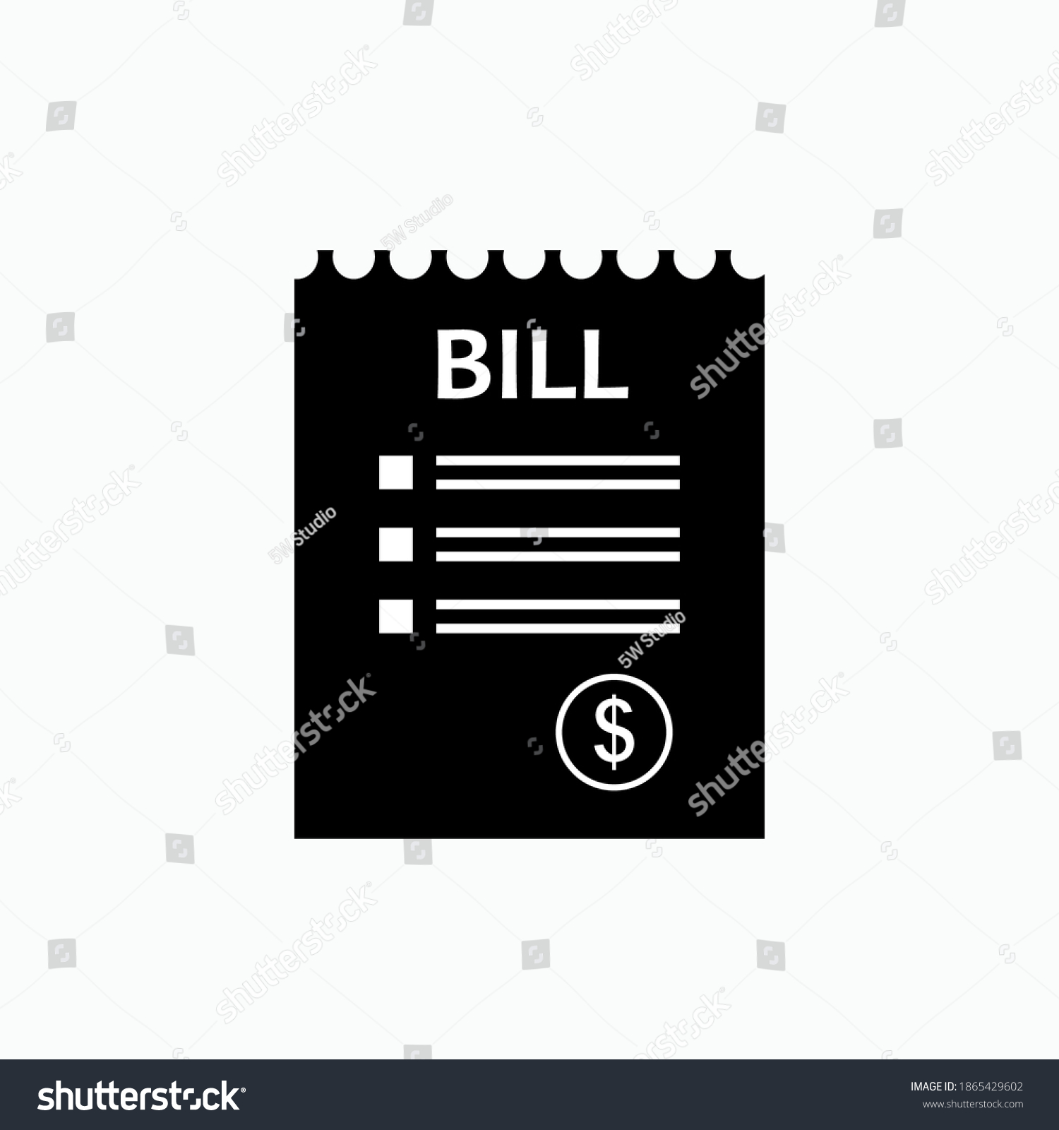 Bill Icon Payment Amount Symbol Vector Stock Vector (Royalty Free ...