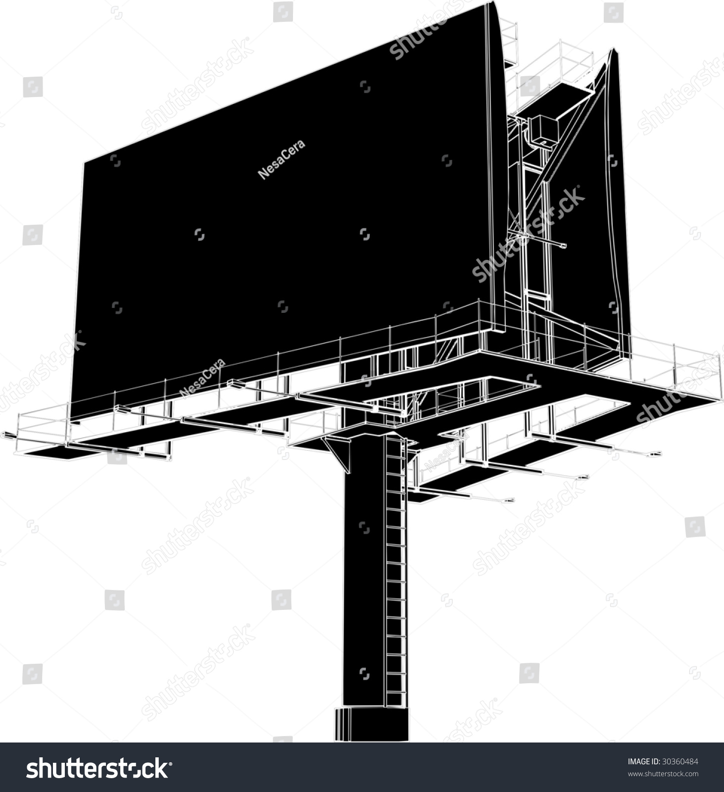 Billboard Outdoor Advertising Construction Vector 12 Stock Vector ...
