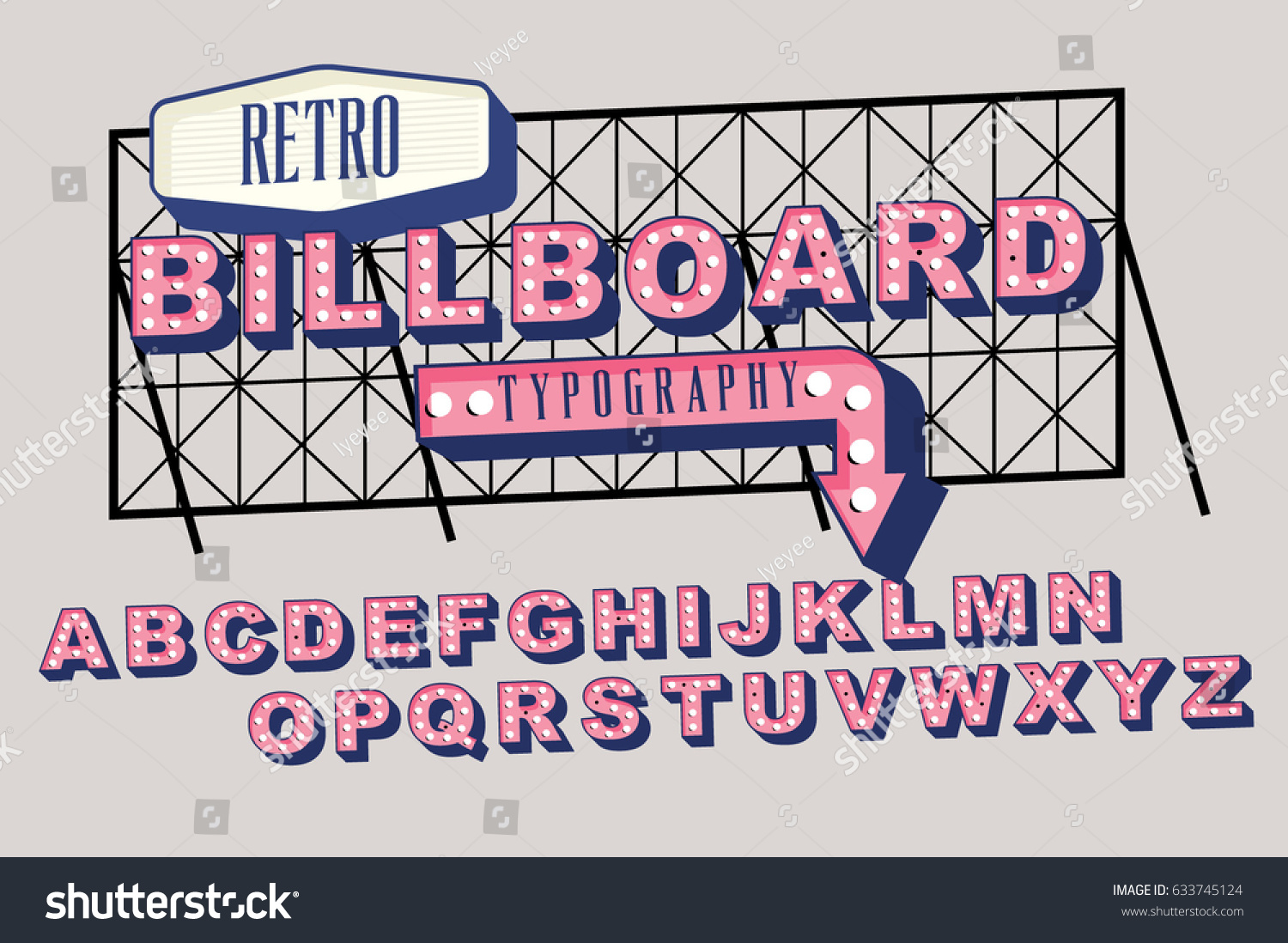 Billboard Signboard Typography Vector Stock Vector (Royalty Free) 633745124