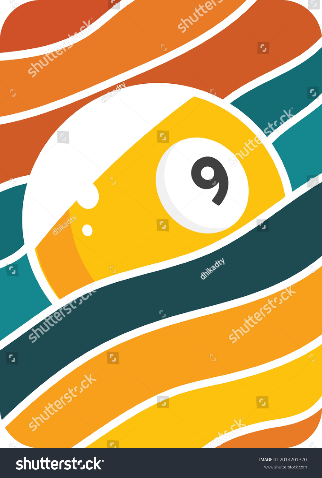 Billiard 9 Ball Modern Design Stock Vector (Royalty Free) 2014201370 ...