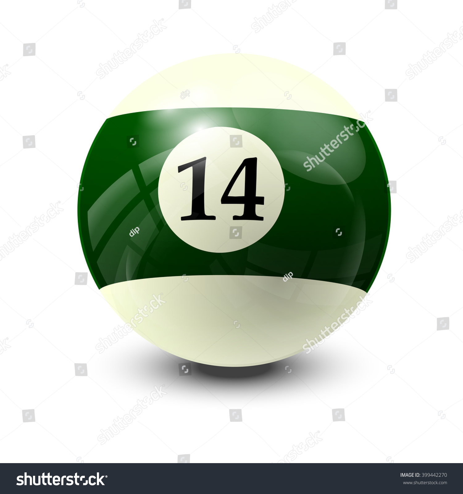 Billiard Ball 14 Realistic Vector Design Stock Vector (Royalty Free ...