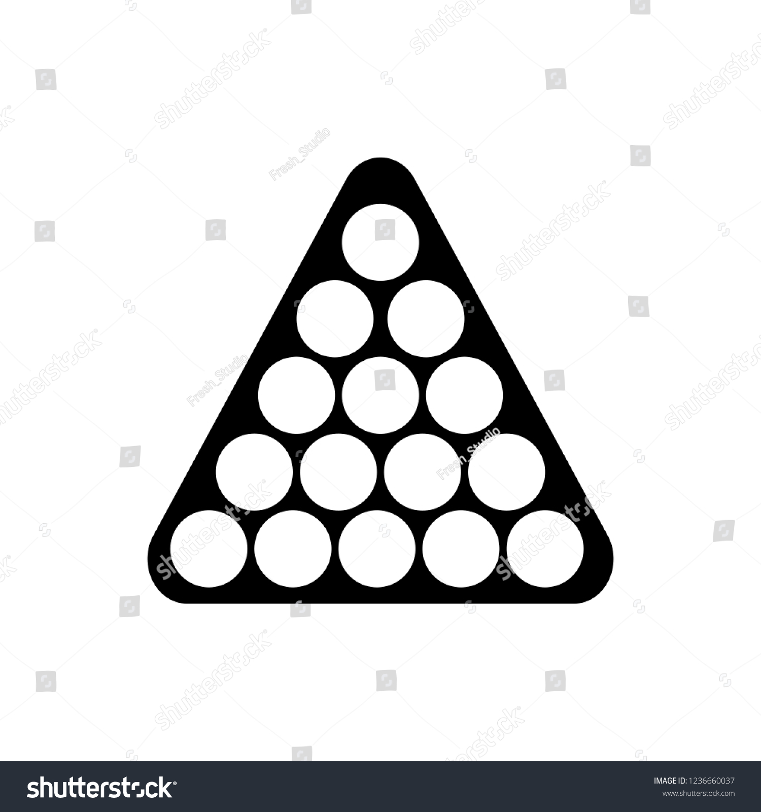 Billiard Balls Triangle Stock Vector (Royalty Free) 1236660037