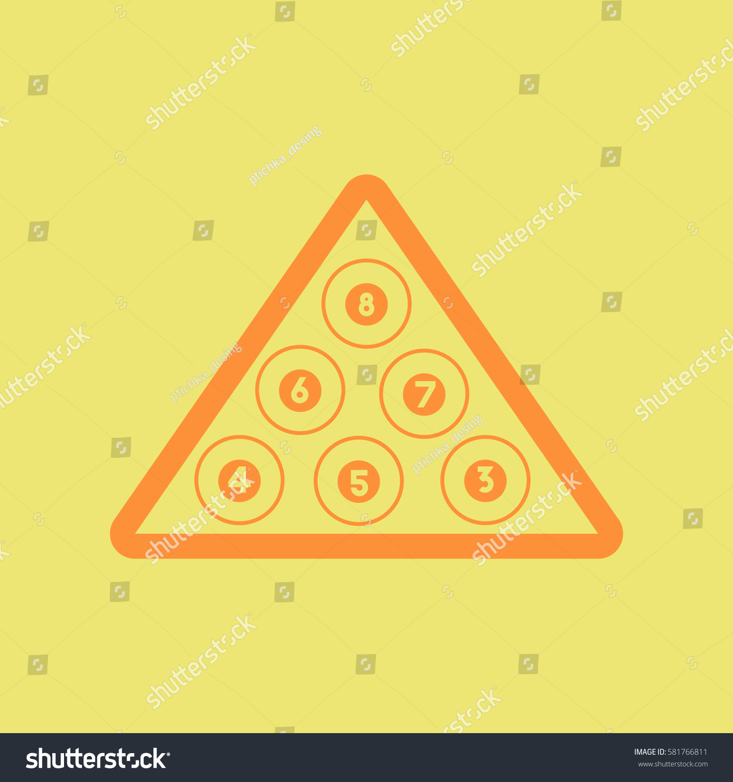 Billiard Balls Triangle Stock Vector (Royalty Free) 581766811