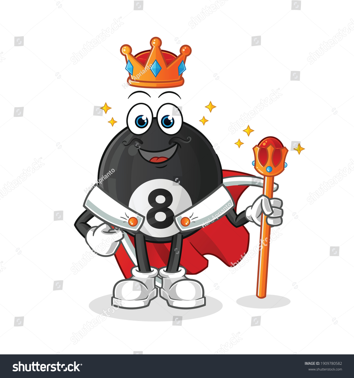 Billiard King Vector Cartoon Character Stock Vector (Royalty Free ...
