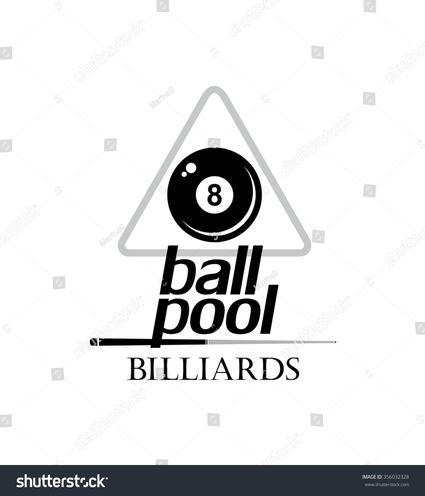 Billiards 8 Ball Pool Icon Vector Stock Vector (Royalty Free) 356032328