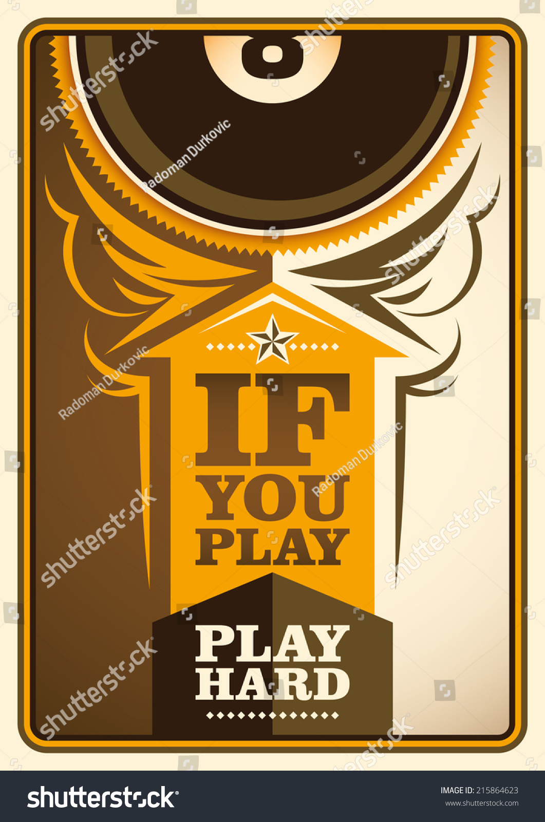 Billiards Poster Slogan Vector Illustration Stock Vector (Royalty Free ...