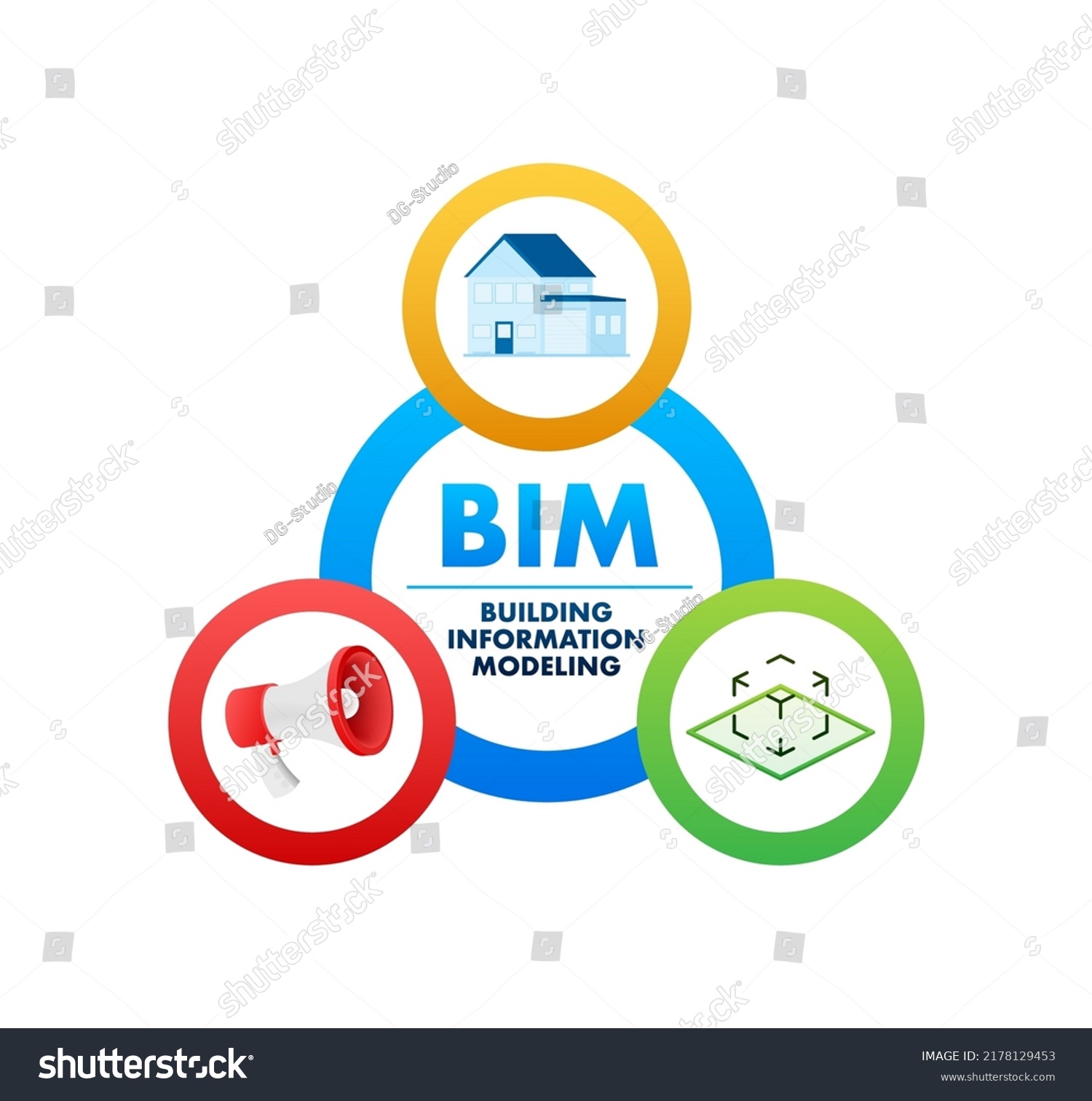 Bim Building Information Modeling Software Development Stock Vector ... Bim Building Information Modeling Software Development Stock Vector ...