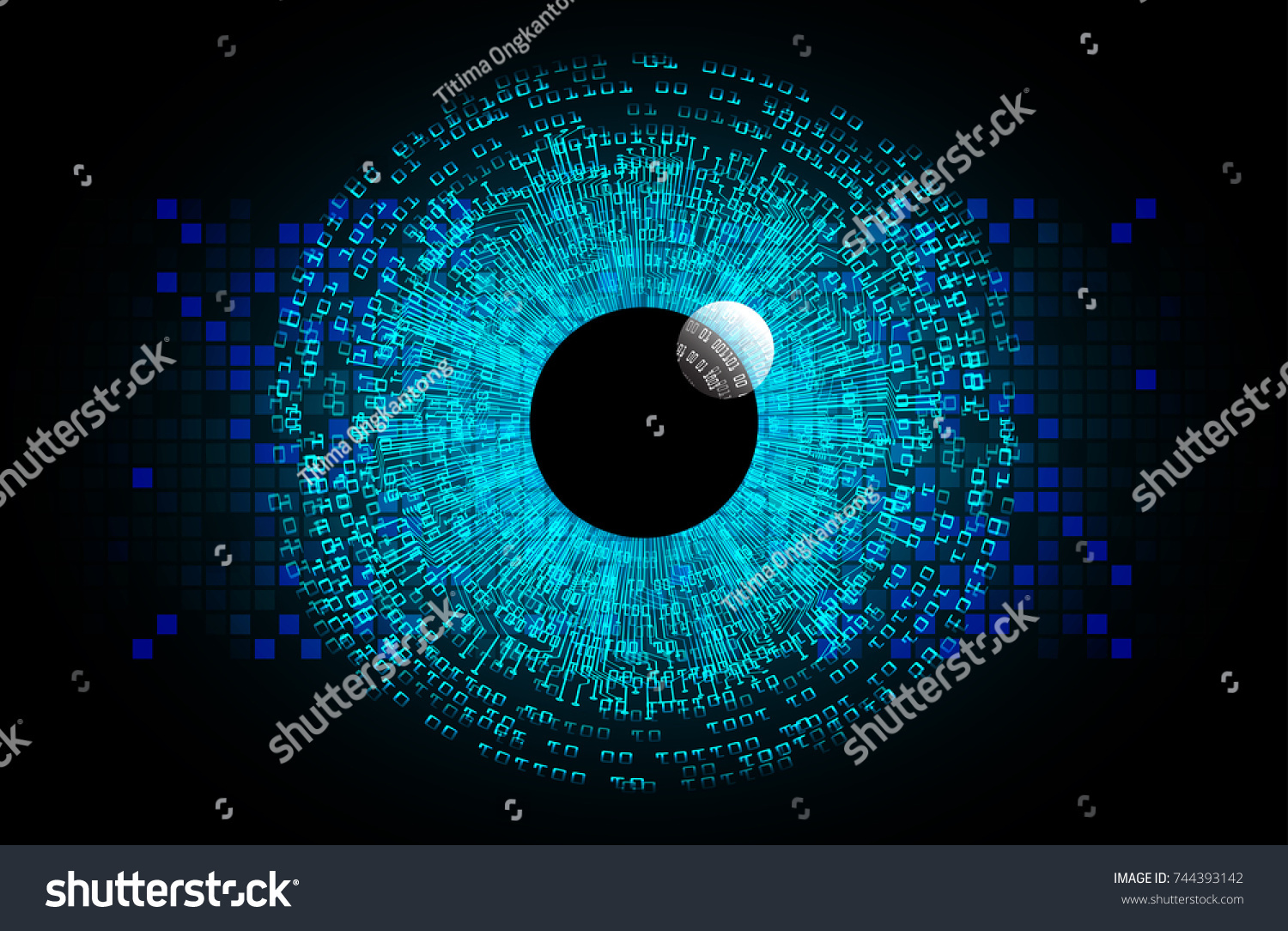 Binary Circuit Board Future Technology Blue Stock Vector (Royalty Free ...