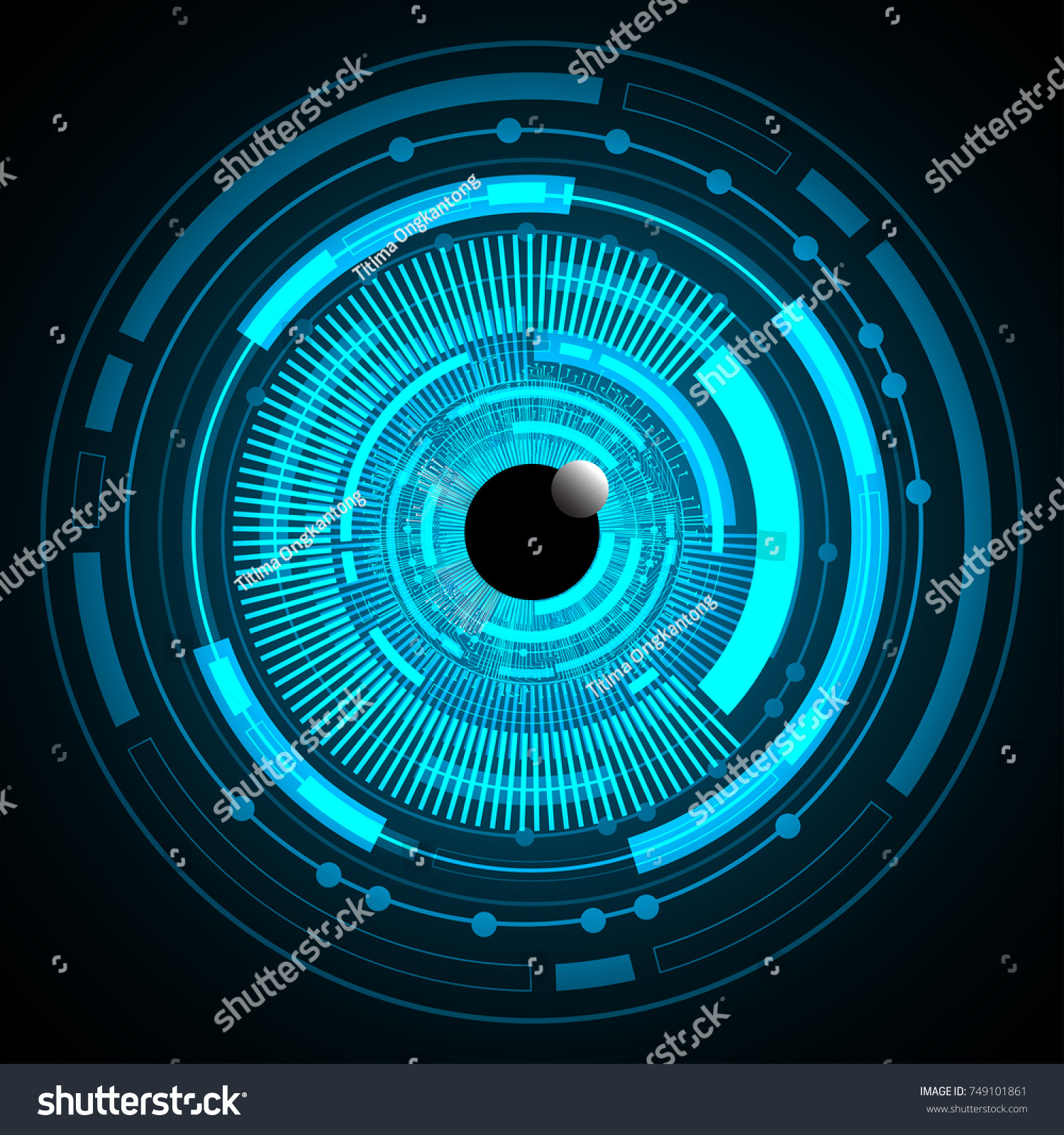 Binary Circuit Board Future Technology Circle Stock Vector (Royalty Free) 749101861